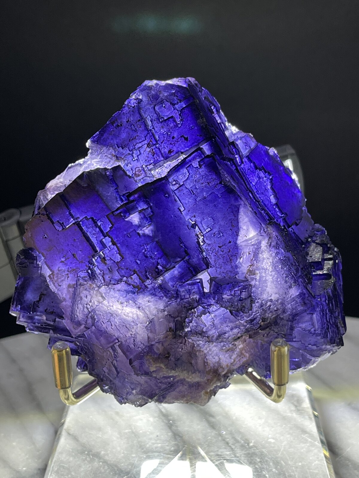 Dark Purple Stepped Fluorite From Mexico | Koukla's Crystals