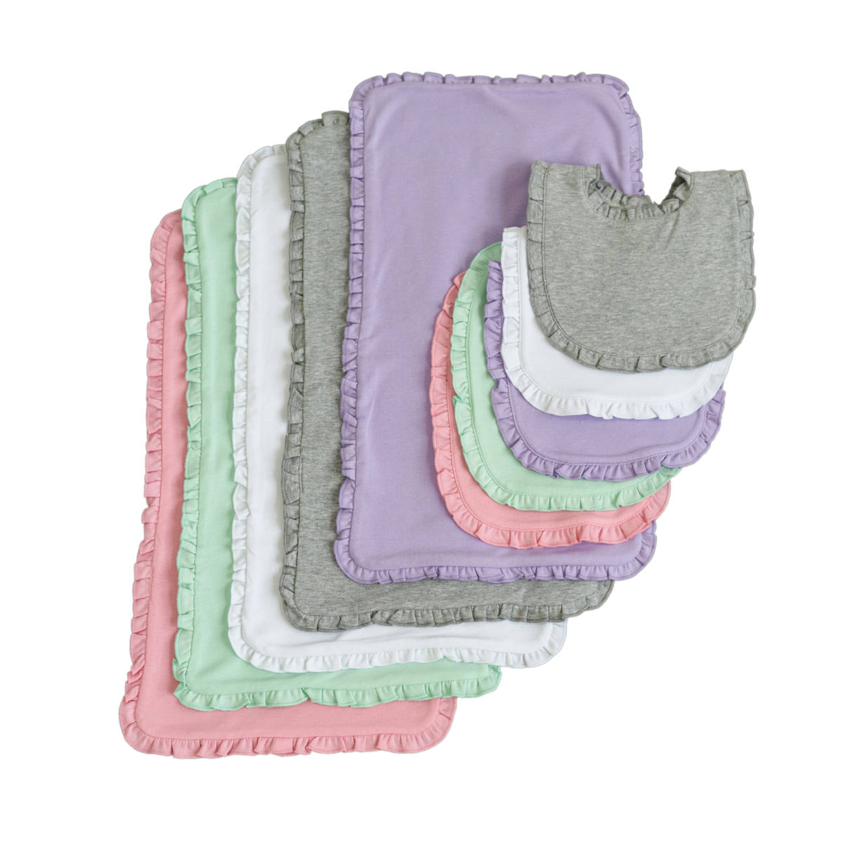Ruffled Bib & Burb Cloth | Stitched by NPK