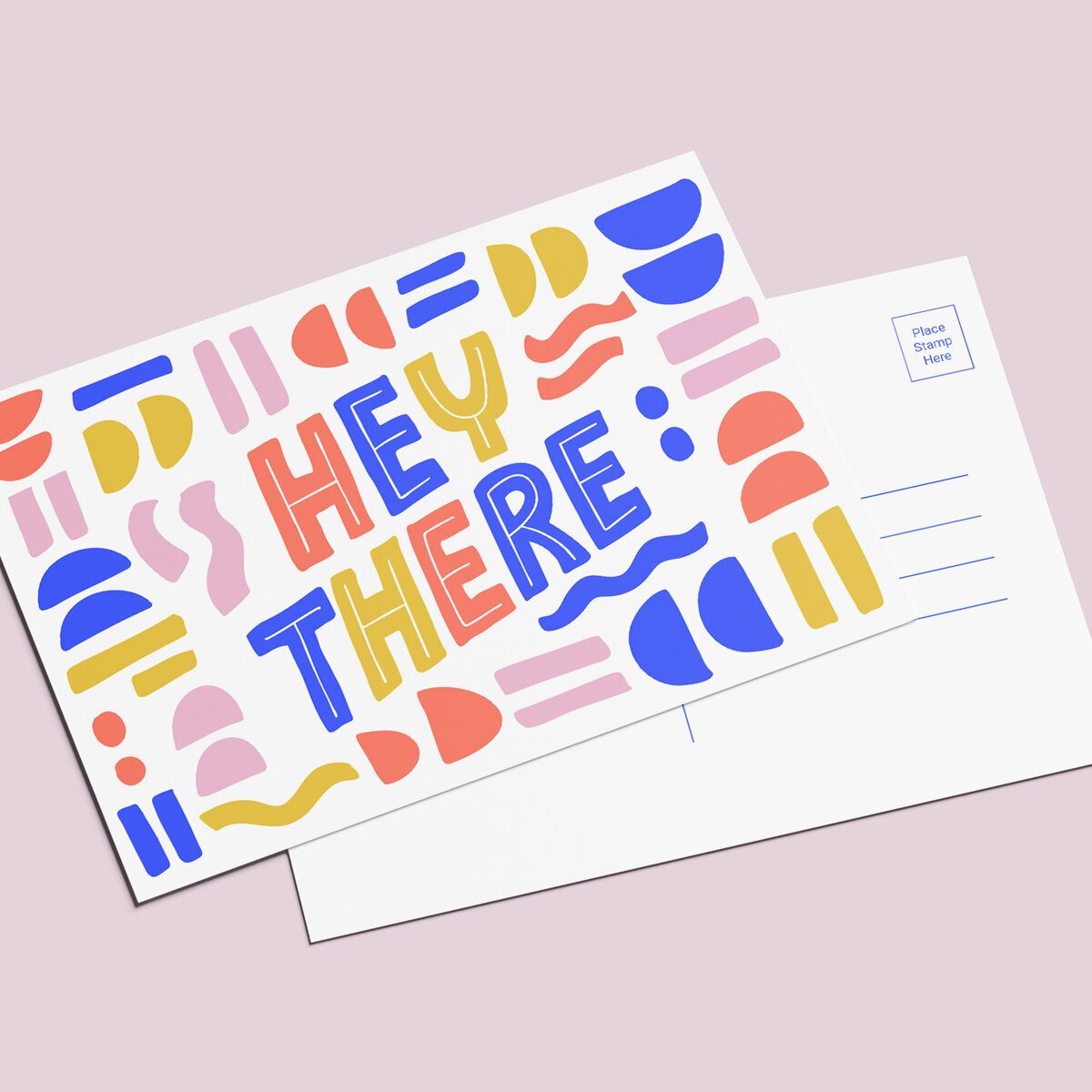 "Hey There" Hand-Drawn Postcard Template— Sung & Co