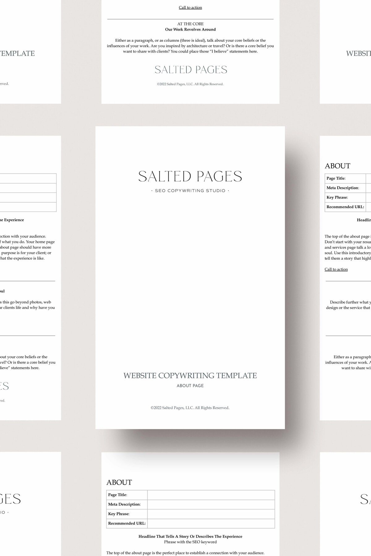 About Page Copywriting Template - Salted Pages