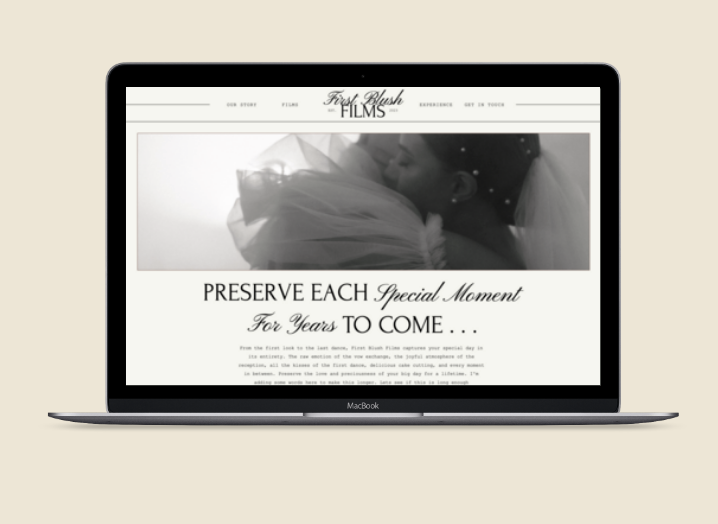 First Blush | Website Template for Wedding Videographers
