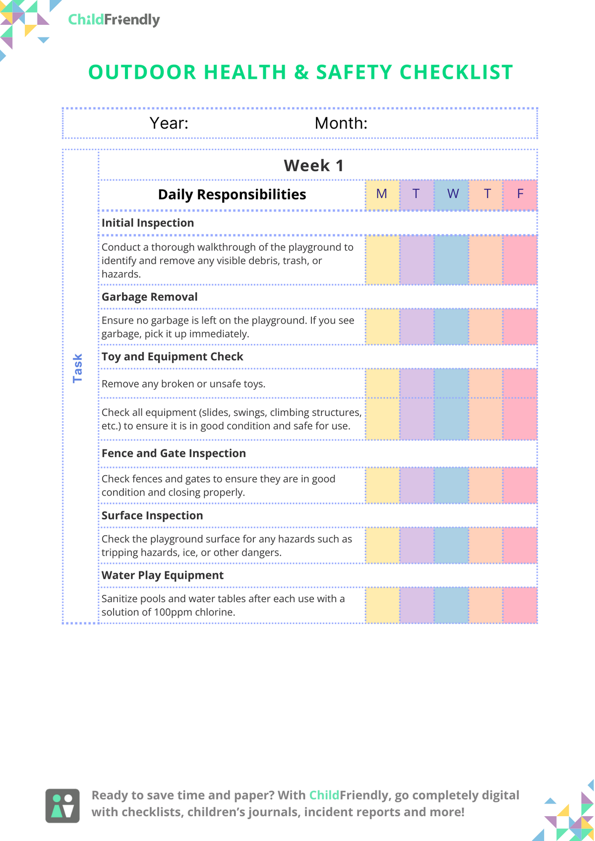 Outdoor Health & Safety Checklist| ChildFriendly