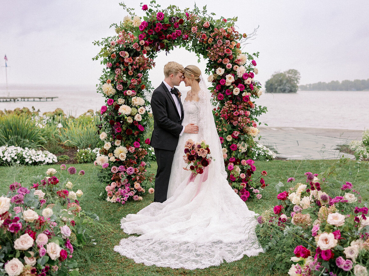 Bold, romantic, garden fall wedding at the Lake House