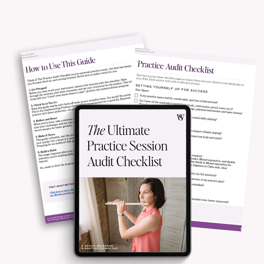 {FREE} Practice Session Audit Checklist | Sarah Weisbrod
