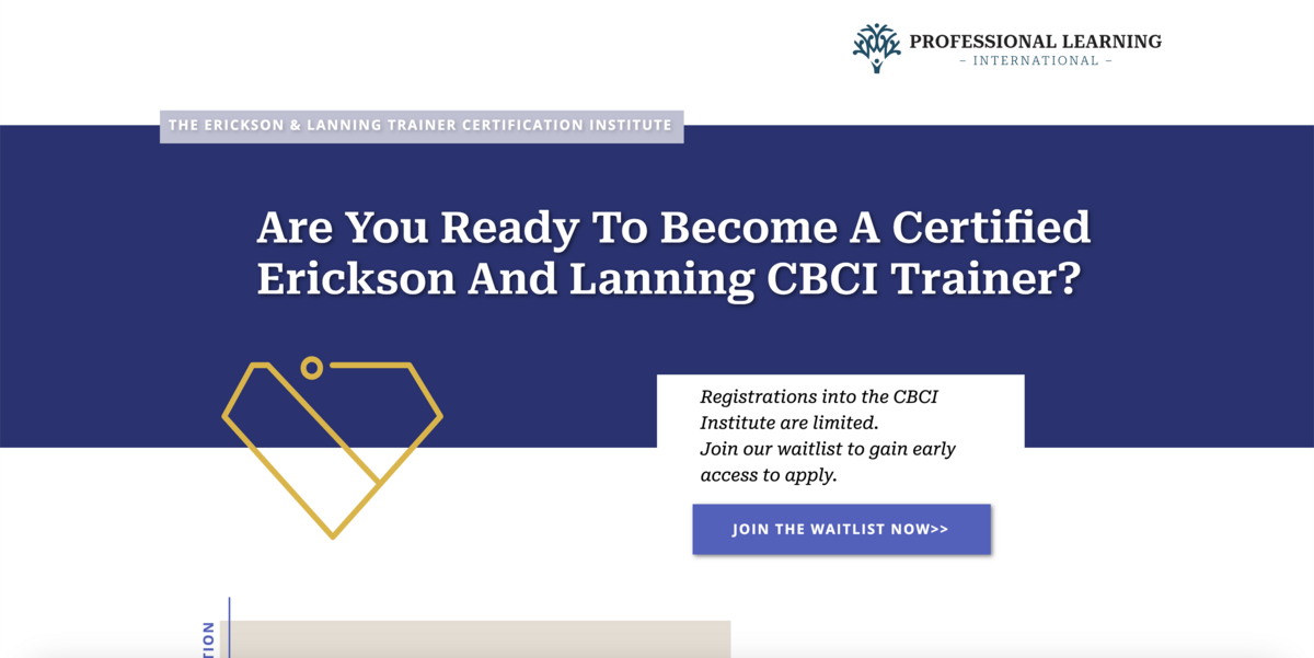 Erickson and Lanning CBCI Trainer Certification Institute