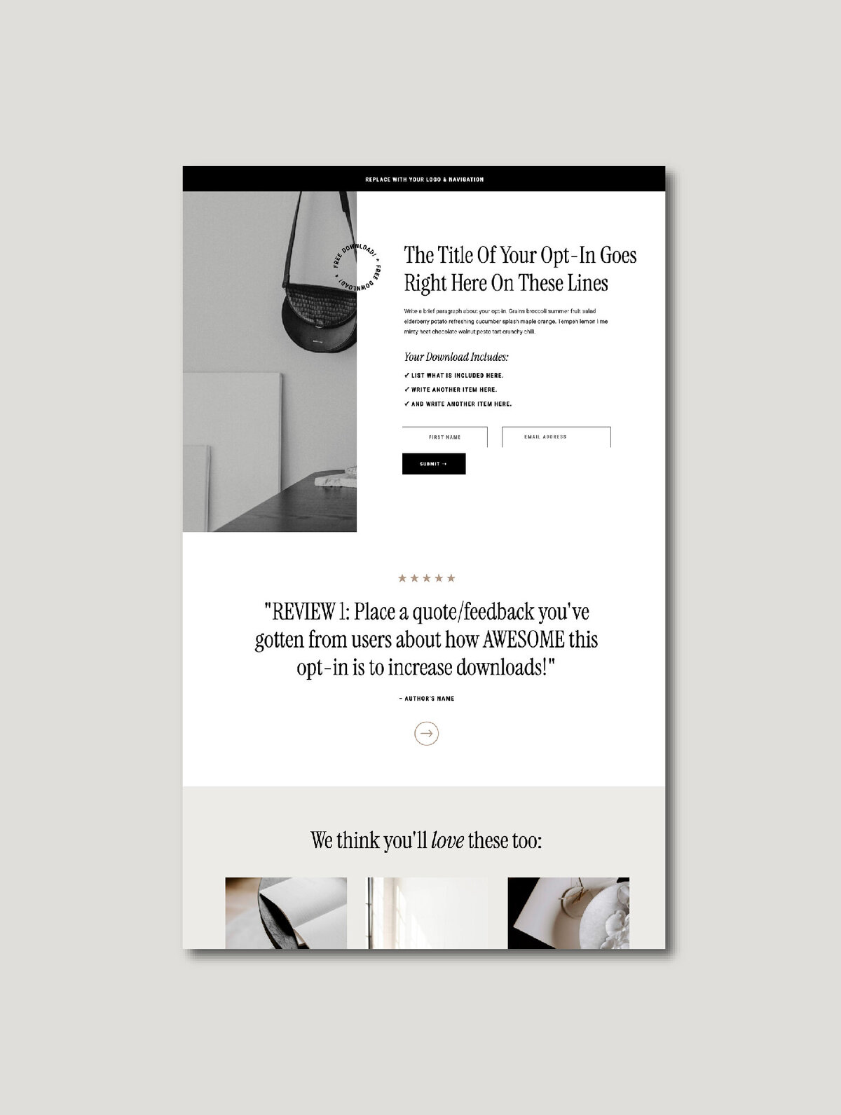 Opt-In/Freebie Page Template | Abigail Dyer Design