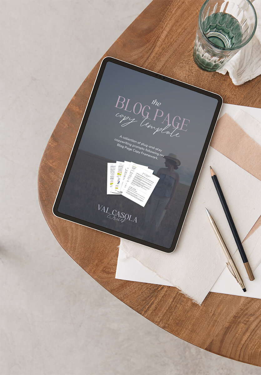 Blog Page Copy Template | Val Casola Writes