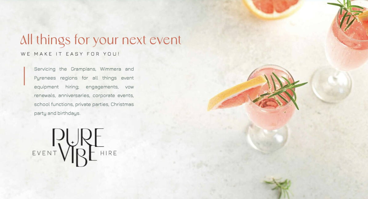 Pure Vibe Event Hire | Our Products