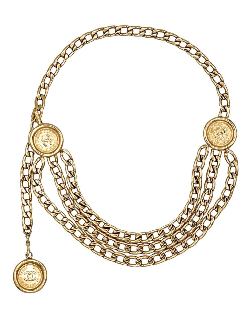 Vintage Chanel Gold Coin Chain Belt - Muse Archives