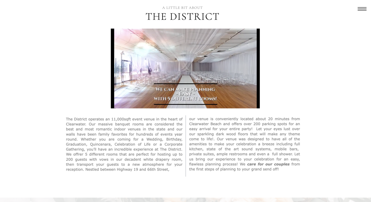 The District Event Venue | About Page