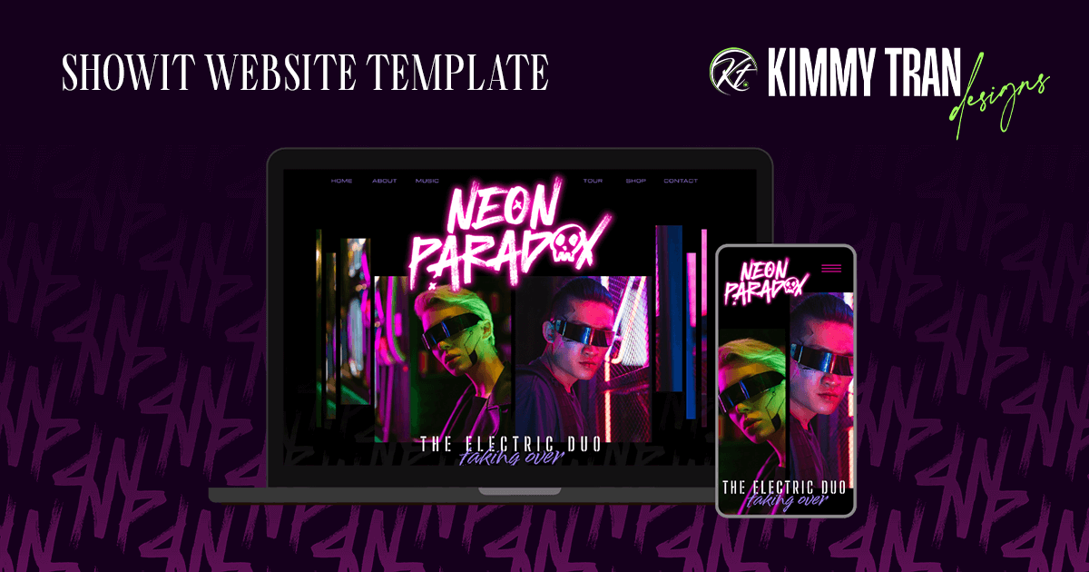 Neon Paradox Showit Website Template | Kimmy Tran Designs