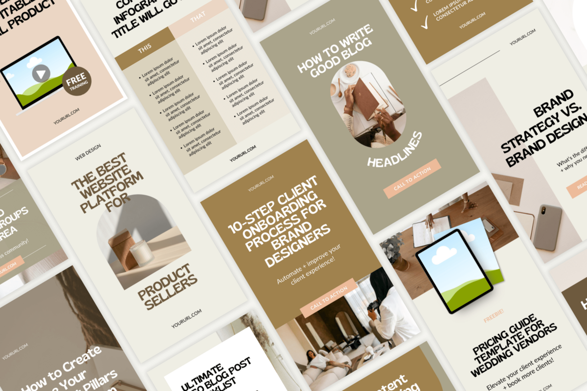 Warm + Organic Pinterest Pin Templates for Creatives
