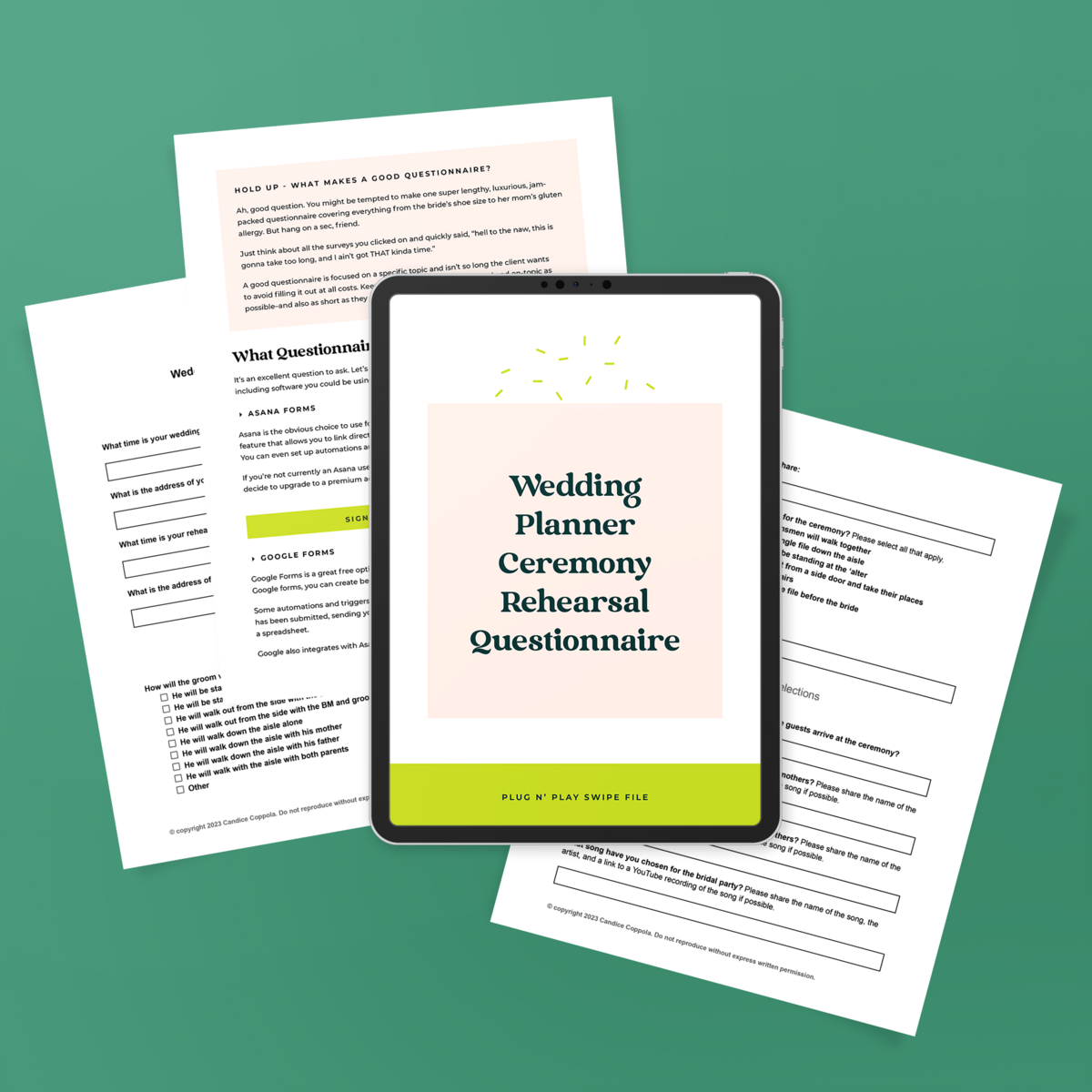 Wedding Ceremony Questionnaire For Planners