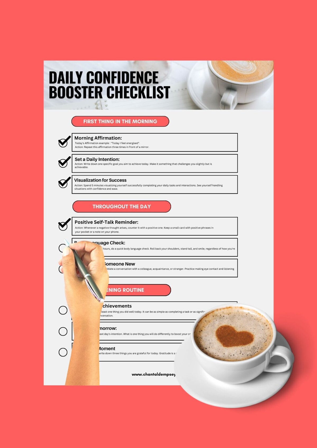 FREE Daily Confidence Booster Checklist