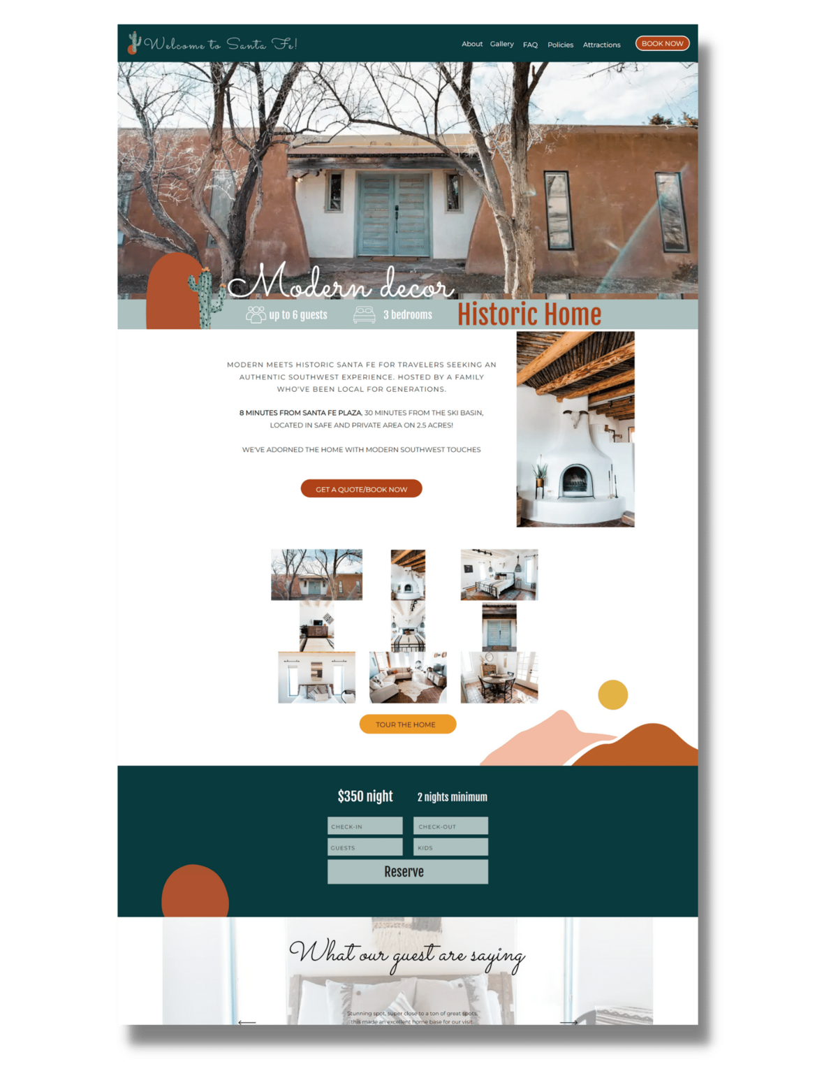 Website template for short-term rental property | PiperMache