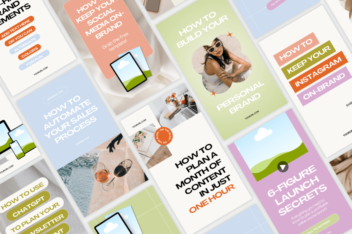 Fun + Bright Pinterest Pin Templates for Creative Entrepreneurs