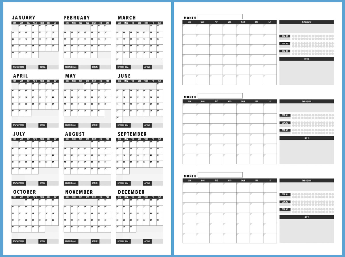 Square 8 Shop - Yearly and Quarterly Calendar