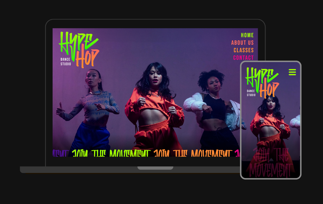 Hype Hop Dance Showit Website Template | Kimmy Tran Designs