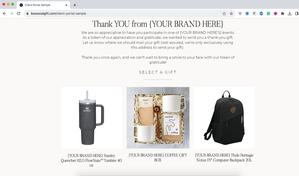 Custom Corporate Gift Storefronts for your Organization