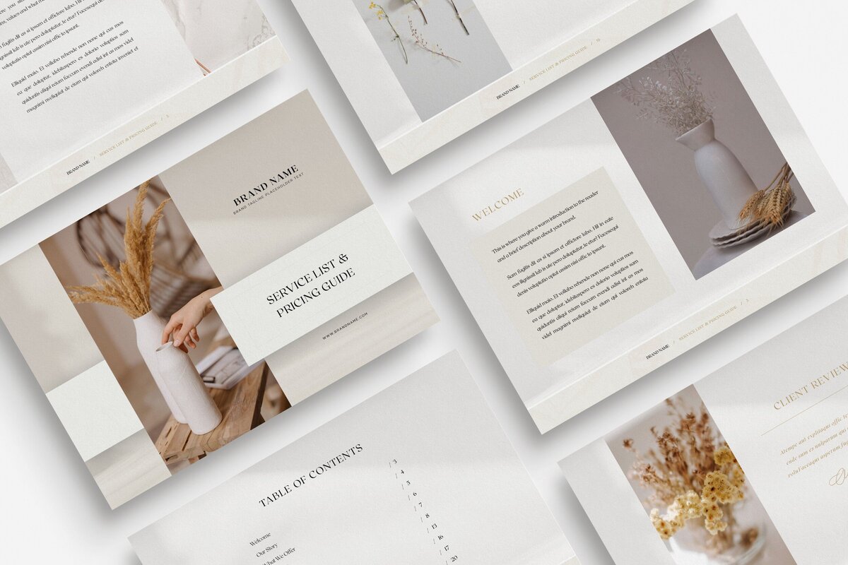 Service & Pricing Guide Template | MD Shop