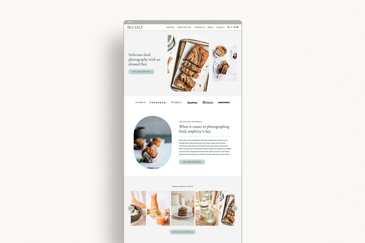 Sea Salt Showit Template by Maya Palmer Designs