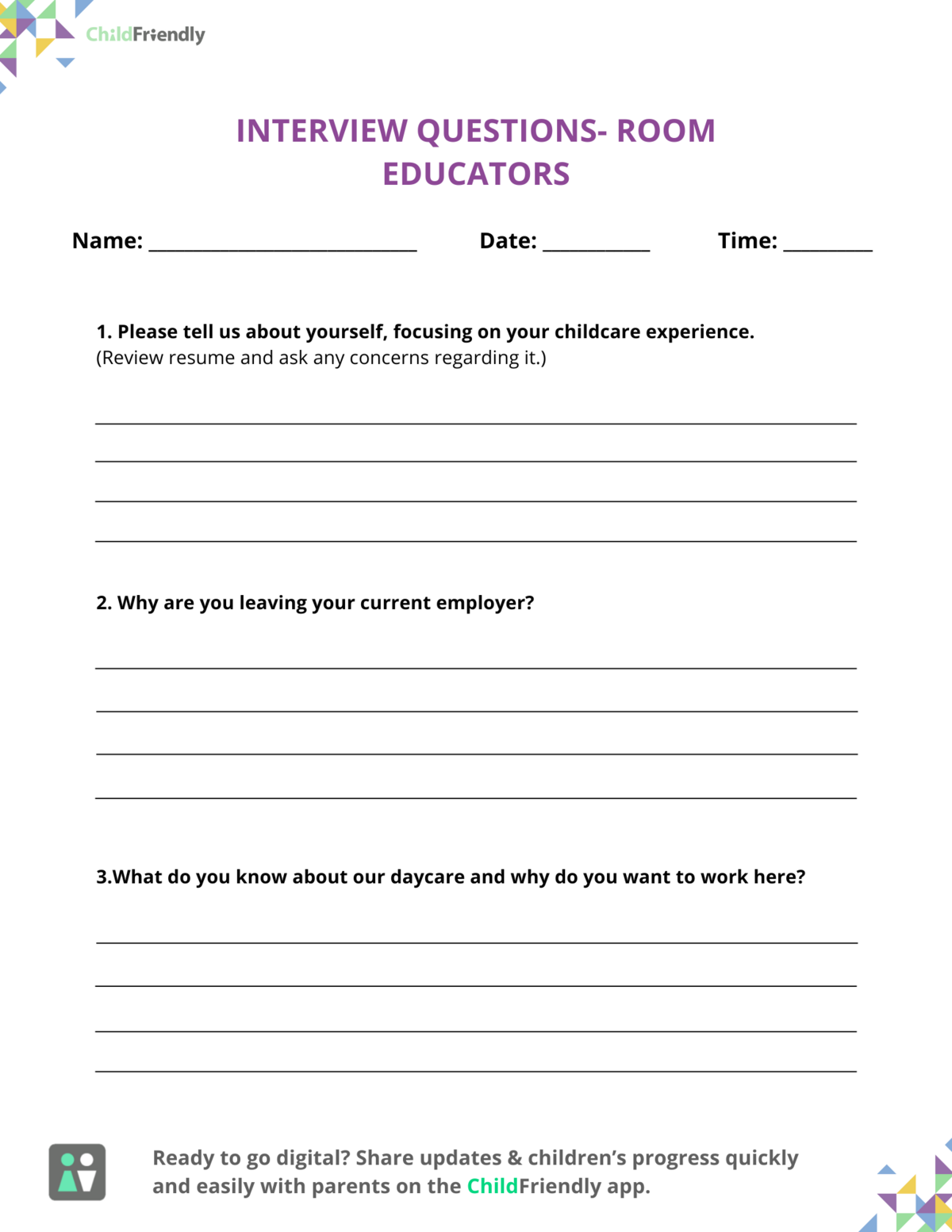 Room Educator Interview Questions | ChildFriendly