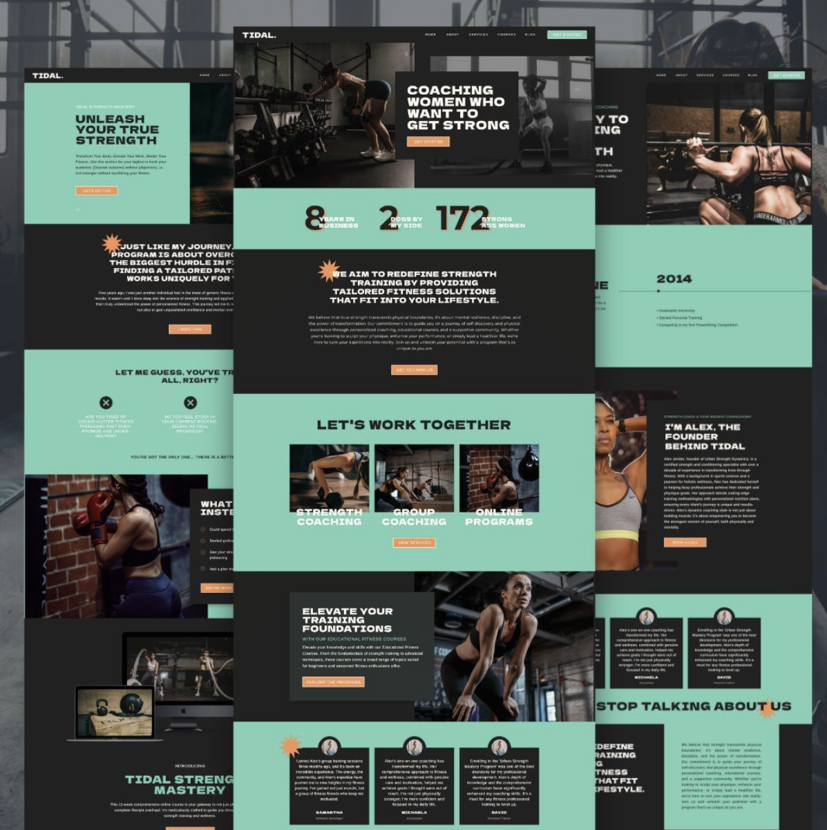 Tidal Showit Website Template – Bold Design for Fitness Coaches