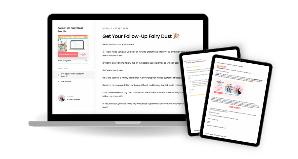 Follow-Up email templates for creative service providers
