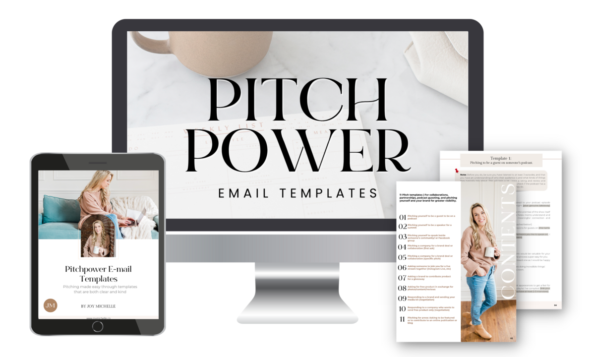 PitchPower Email Templates | Visibility Made Easy | Joy Michelle Co.