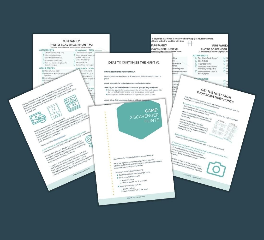 Fun Family Photo Scavenger Hunt X2 Family Game | GeniBLISS