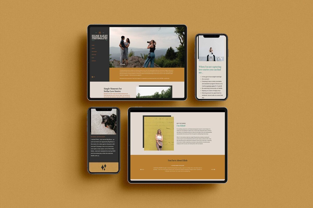 Website Template Customization Eilish Bailey Photography