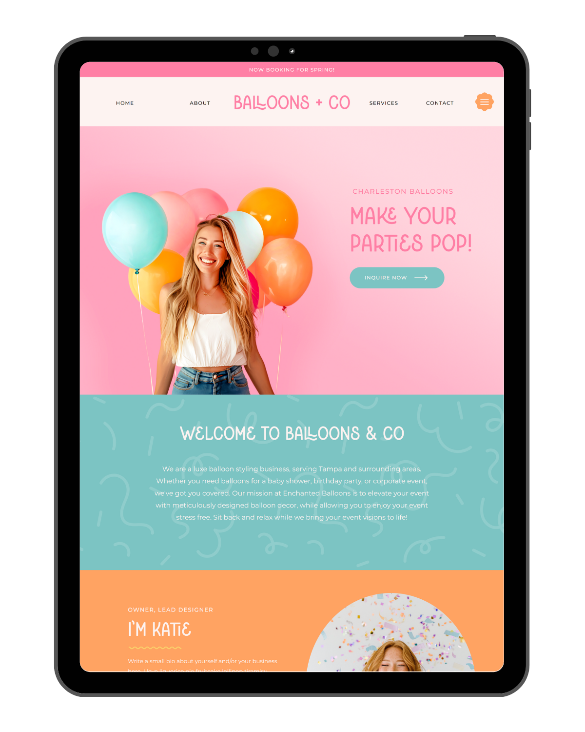 Bright & Happy | Balloon Artist Website Template