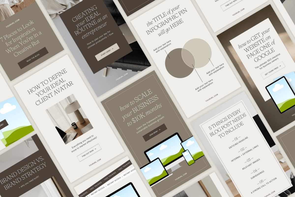 Editorial Pinterest Pin Templates for Creative Entrepreneurs