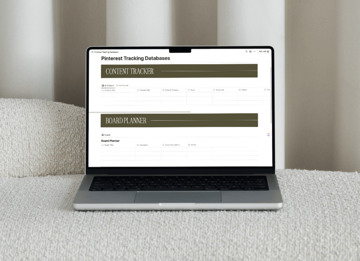 Pinterest Content Tracker + Tracking Templates