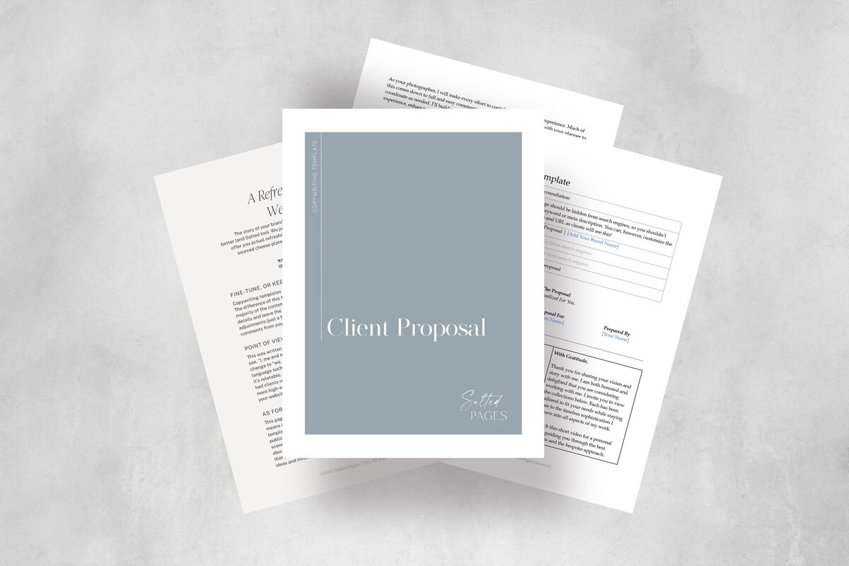 Wedding Photography Client Proposal Template - Salted Pages