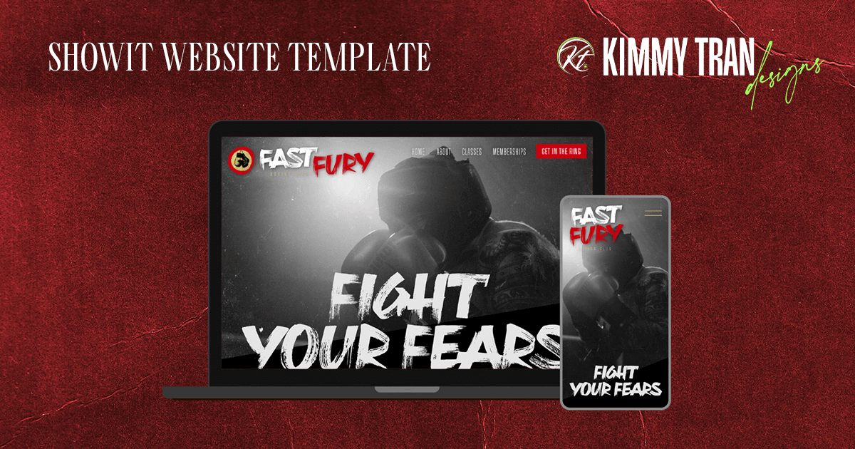 Fast Fury Boxing Showit Template | Kimmy Tran Designs