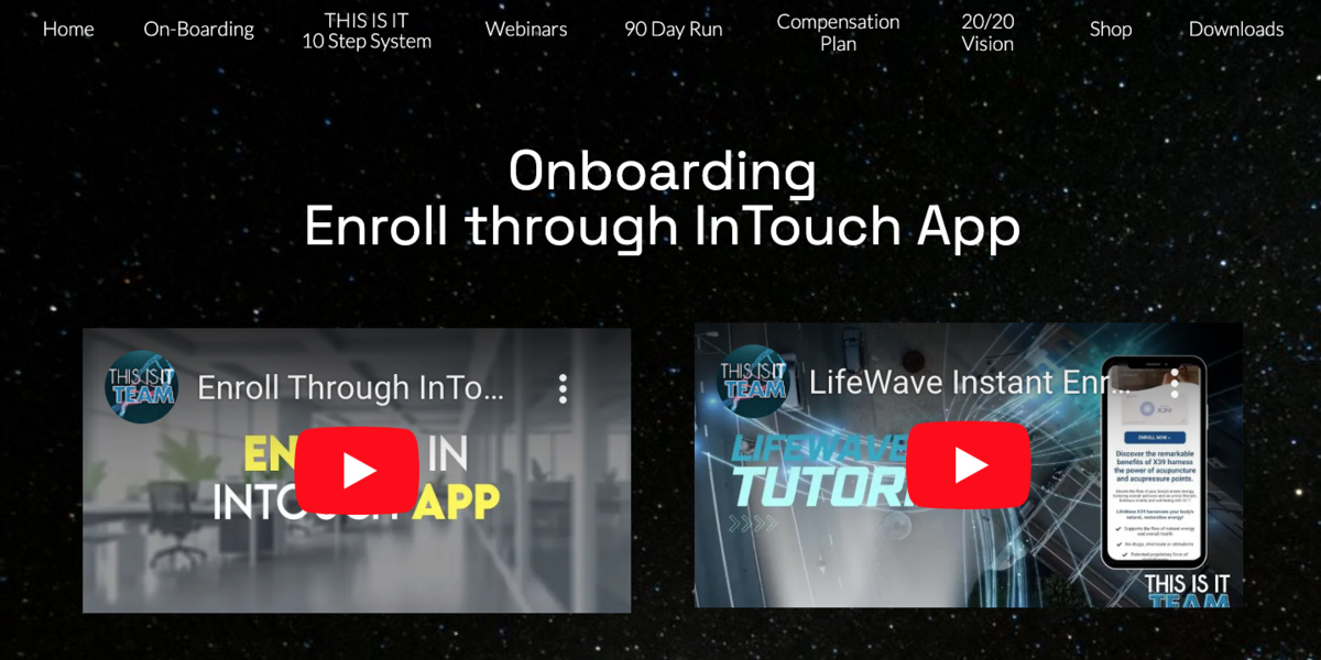 THIS IS IT Team Onboarding | Enroll through the InTouch App