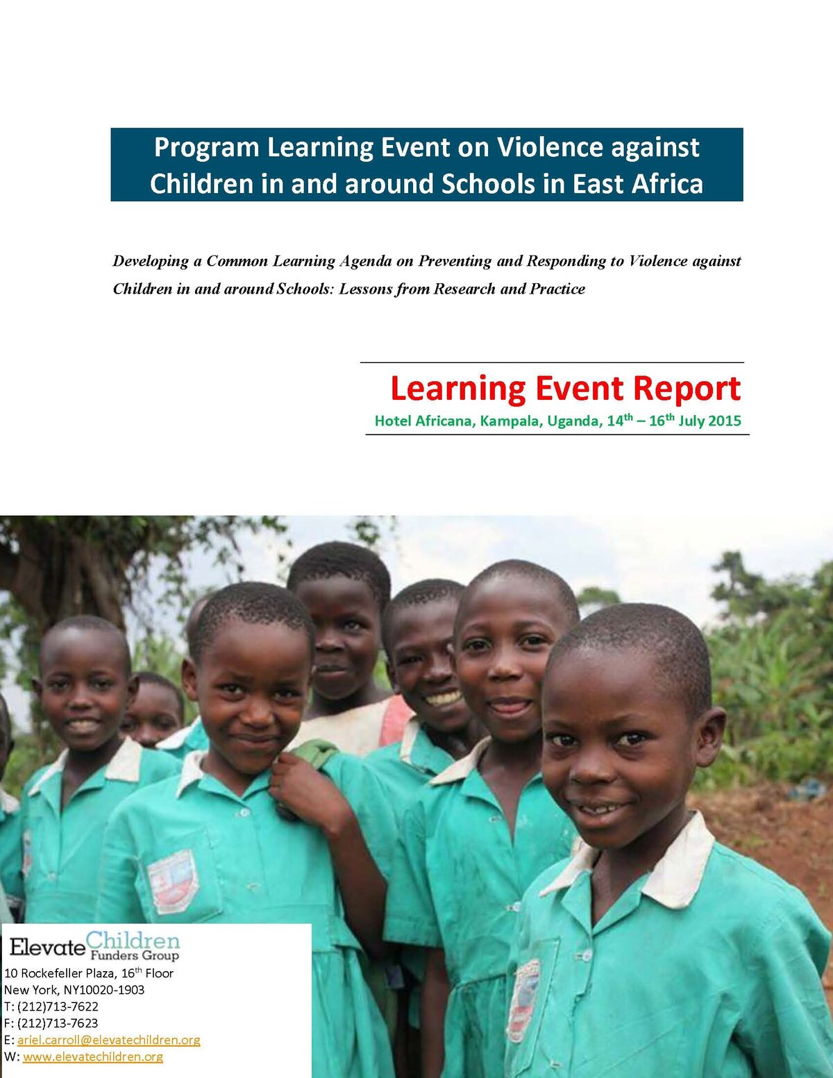 Program Learning Event | Publications | ECFG