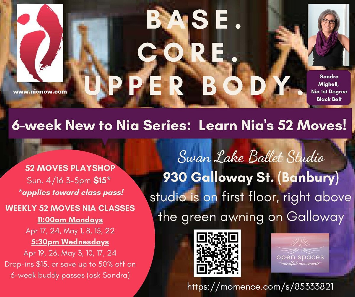 Virtual and in person Qigong, Thai Chi and Nia classes.