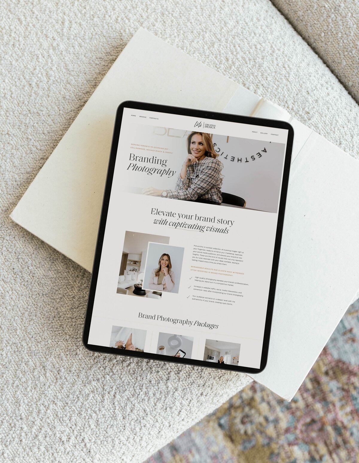 Light & Airy Brand Photographer Showit Website Design | CWD