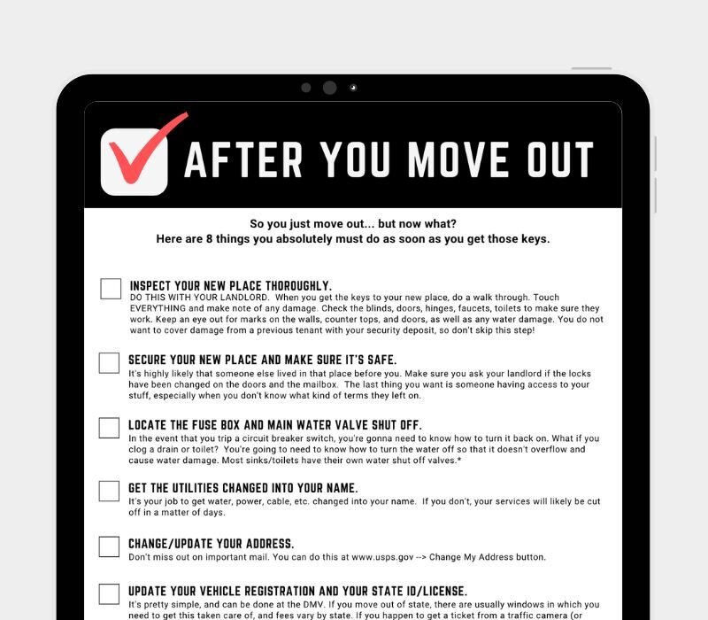 After You Move Out Checklist