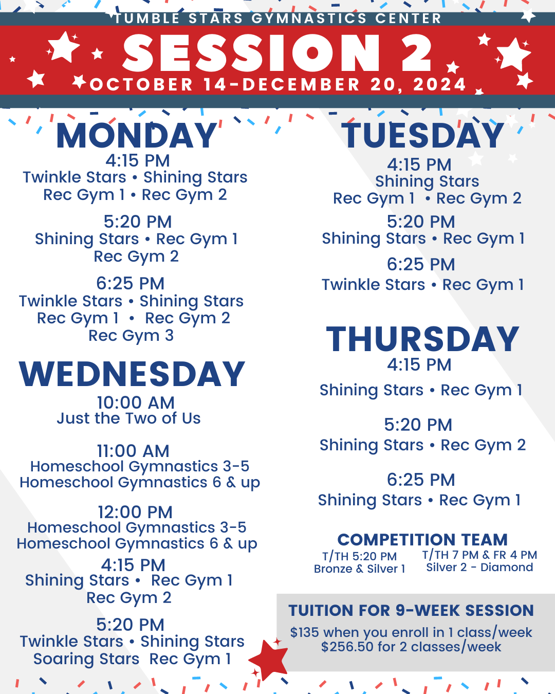 Session & Closing Dates