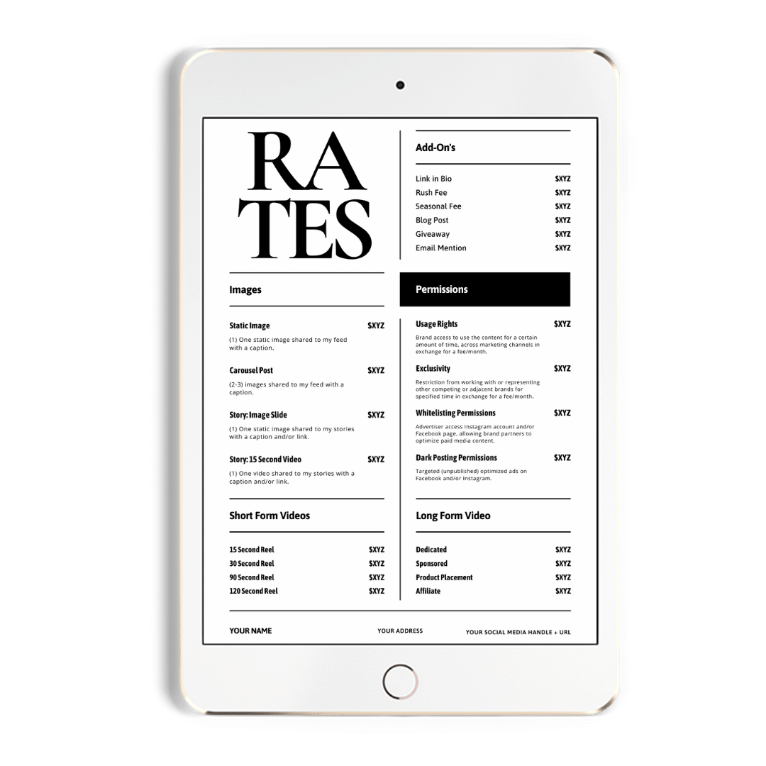 Influencer Rate Card: The Secret to Better Deals