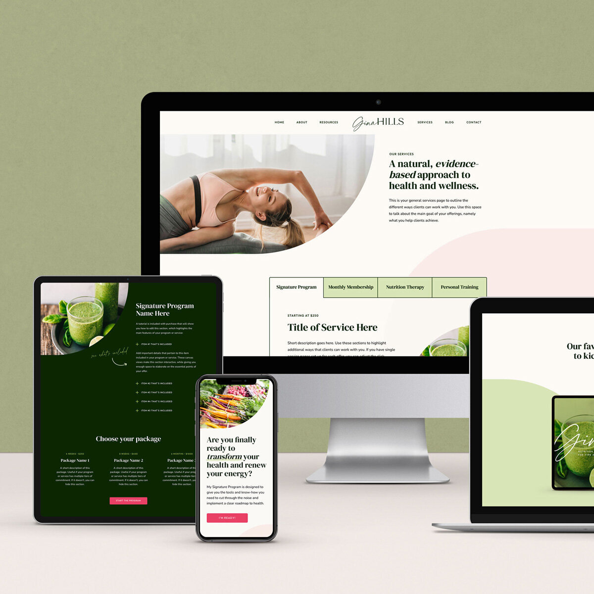 Wellness Coach Website Template Showit | The Creative Accent