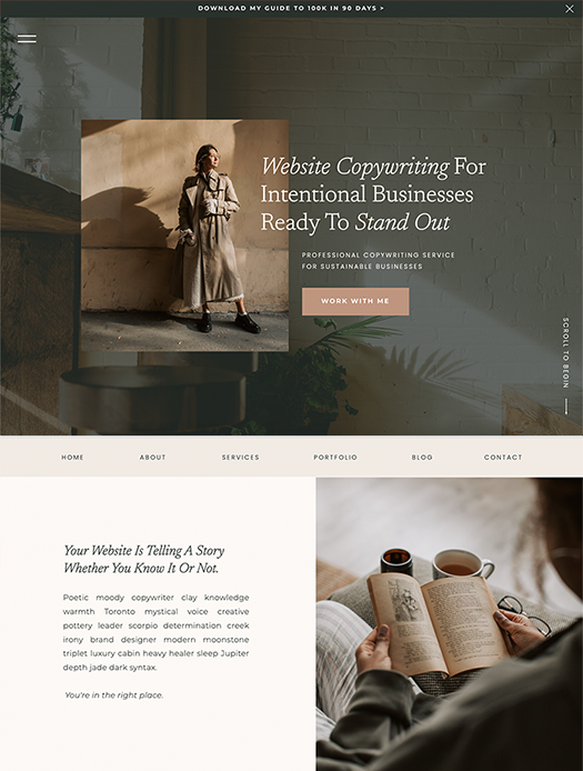 Neruda Showit Website Template for Copywriters