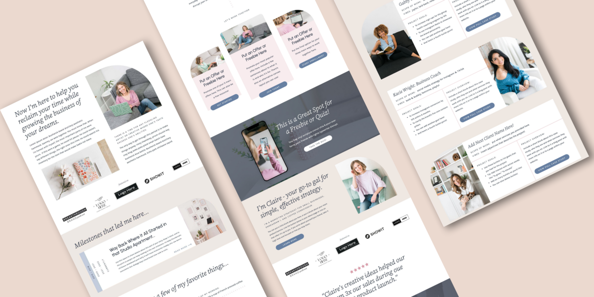 Claire Showit Template for Service Based Businesses | Elizabeth McCravy