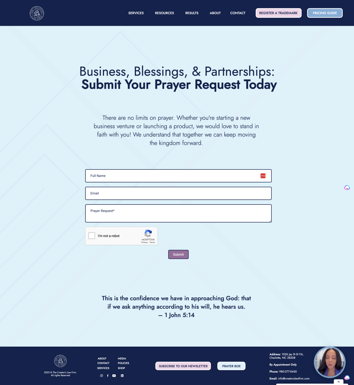 Submit your prayer request today