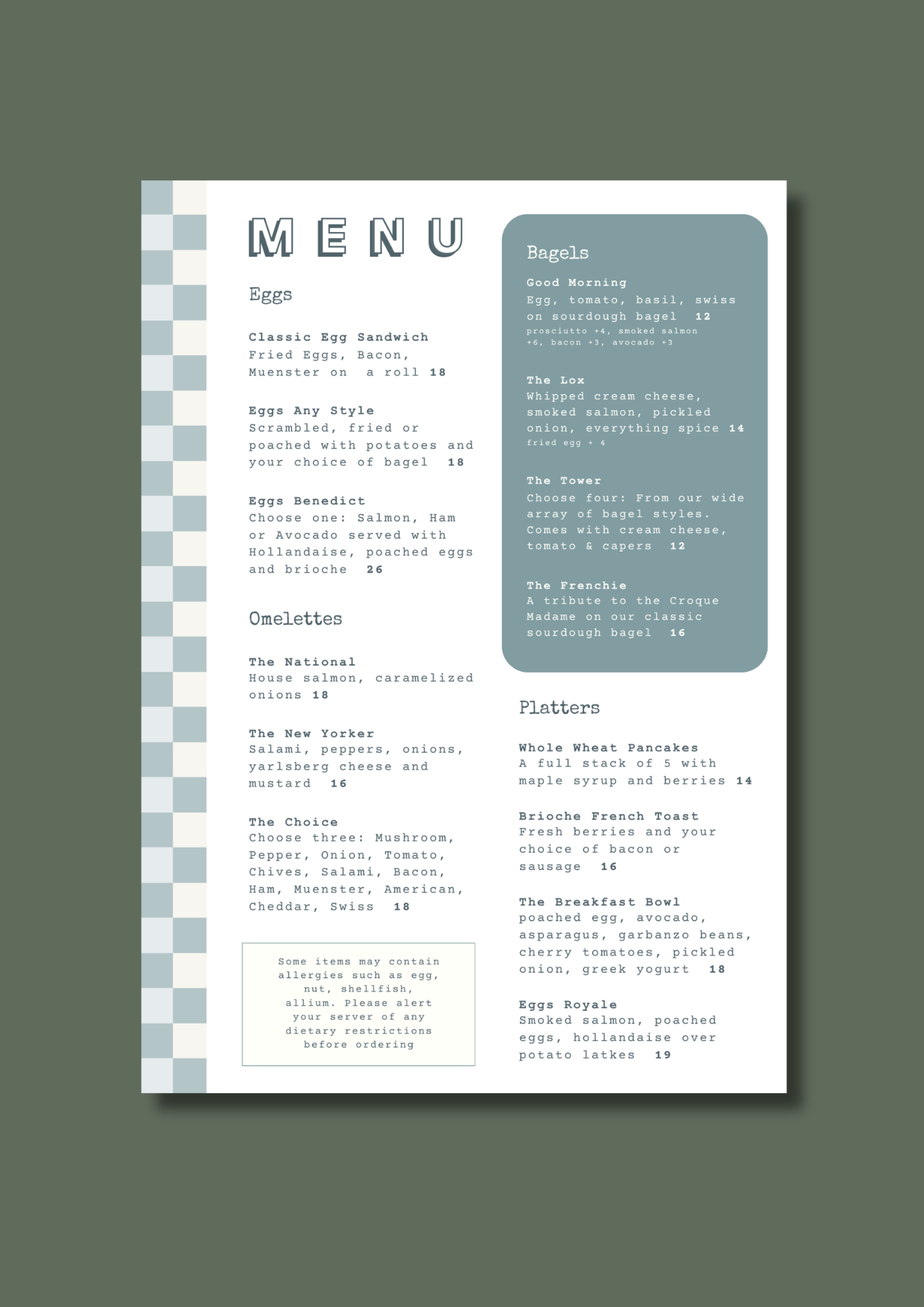 Restaurant Menu Templates | Grazie Mille Canva Menus