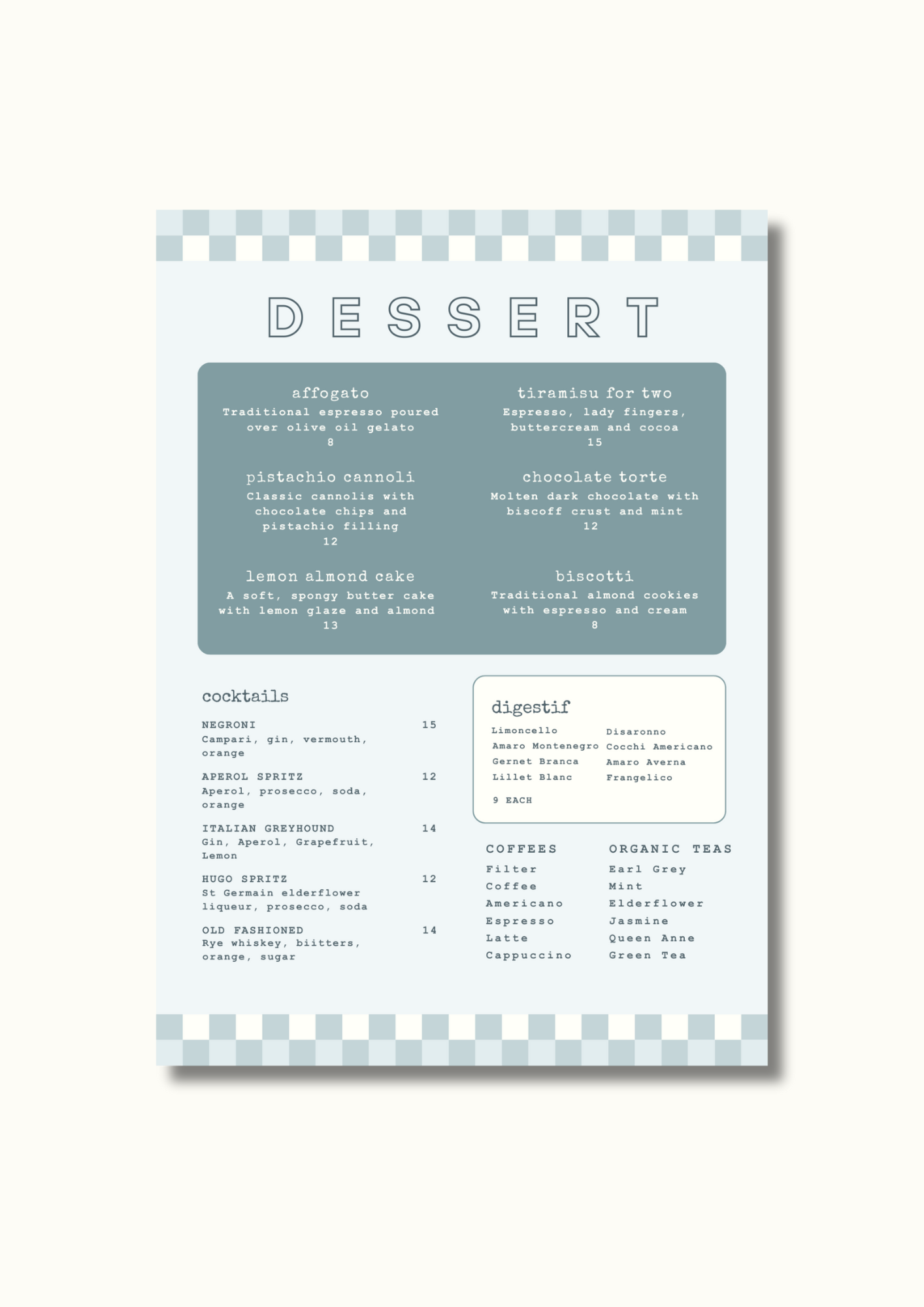 Restaurant Menu Templates | Grazie Mille Canva Menus
