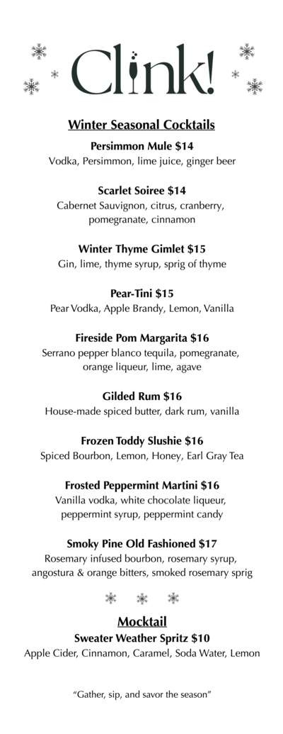 Seasonal Menu